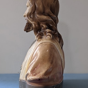 Antique 1920's jesus Christ & Sacred Heart Chalkware Bust Bernardi ...