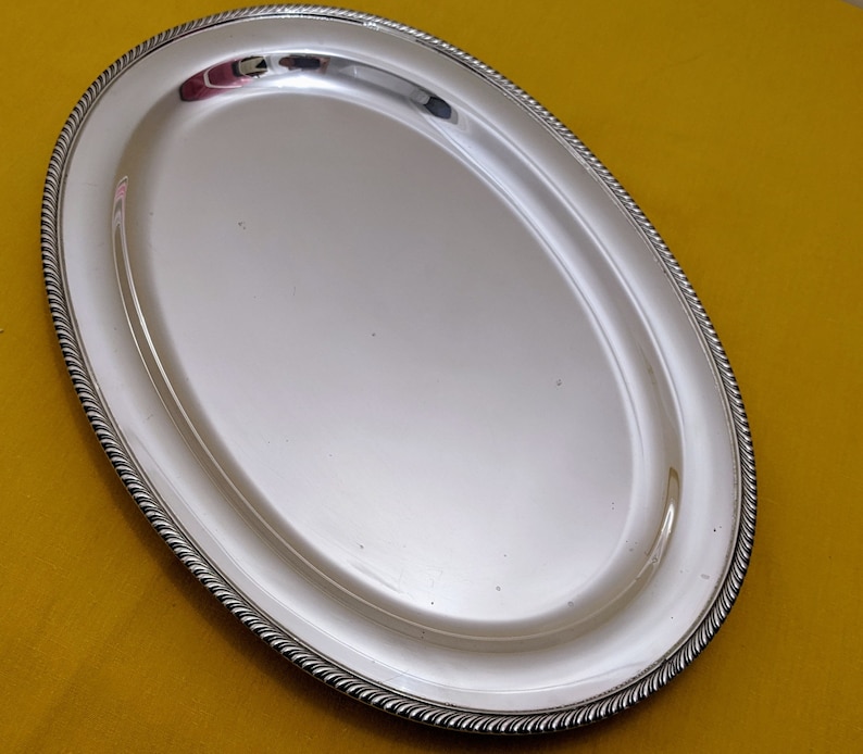 Wm A Rogers Vintage Footed Oval Platter, Silver Plated With Ornate ...