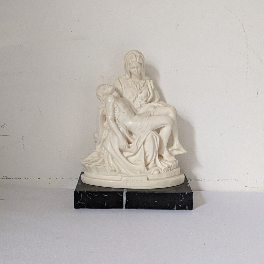Vintage Statuette A. Santini - Pieta - Mary Holding Jesus - Sculpture ...