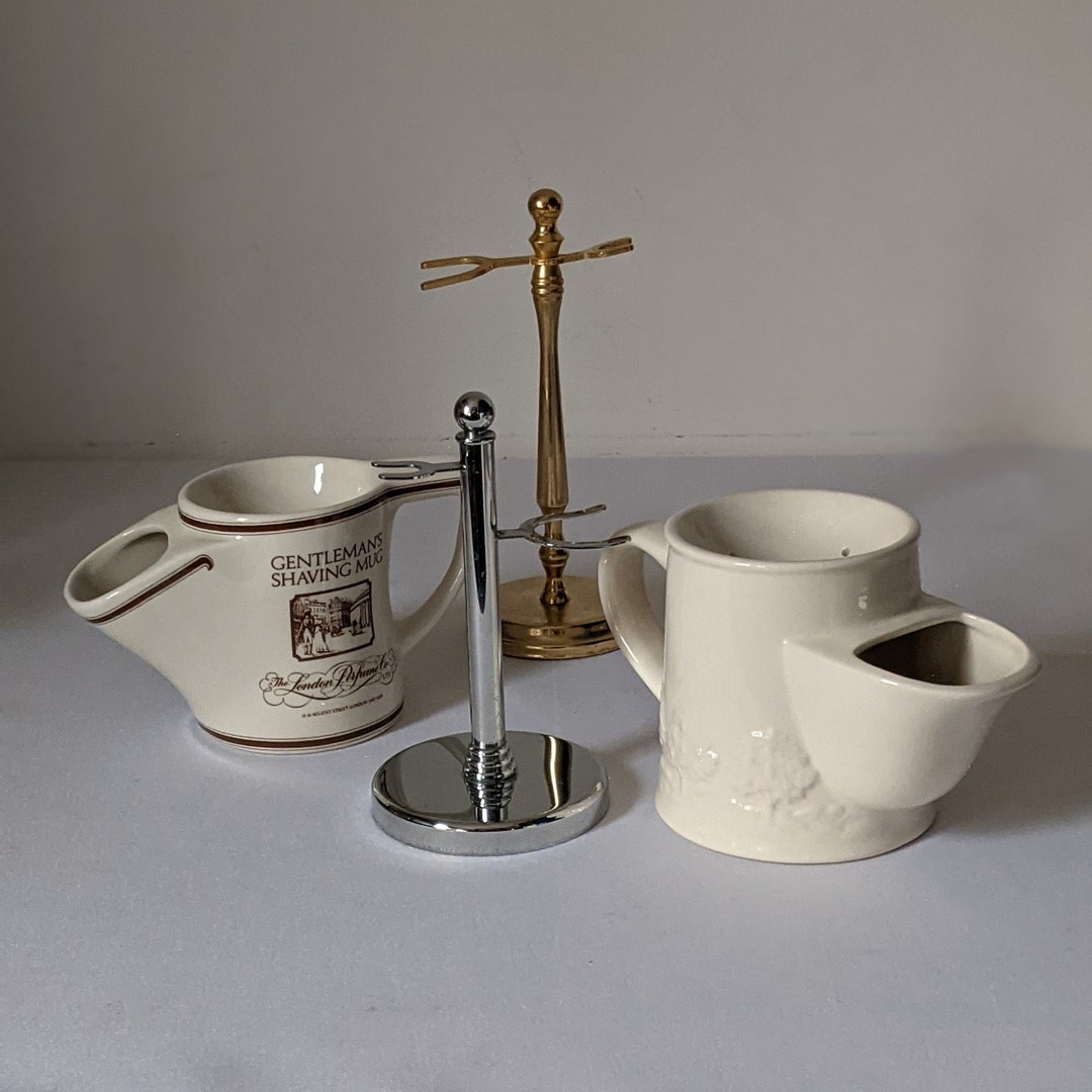 Vintage Shaving Mugs and Shaving Brush Stands Two of Each to Choose ...