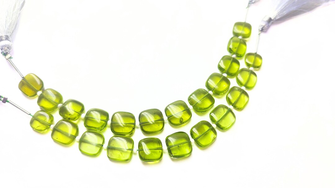 Peridot Briolette Beads: Smooth Square Cushion Gems, 8-10mm - Etsy