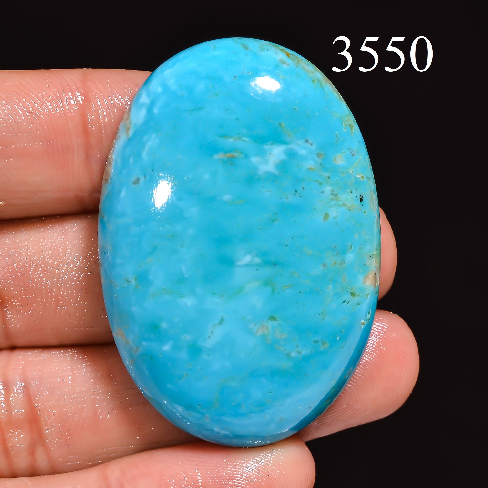 AAA Grade Turquoise Smooth Polished Cabochon / Oval Shae / Size ...