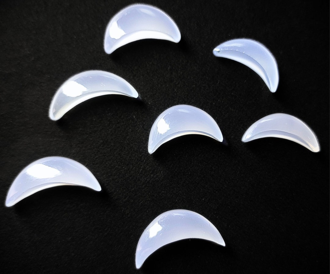 Original Calci Quartz Half Moon Shape Smooth Polished Beads/ Half Moon ...