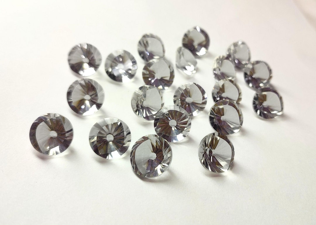 Crystal Quartz Concave Cutting Round Shape Gemstone / 14 MM Diameter ...