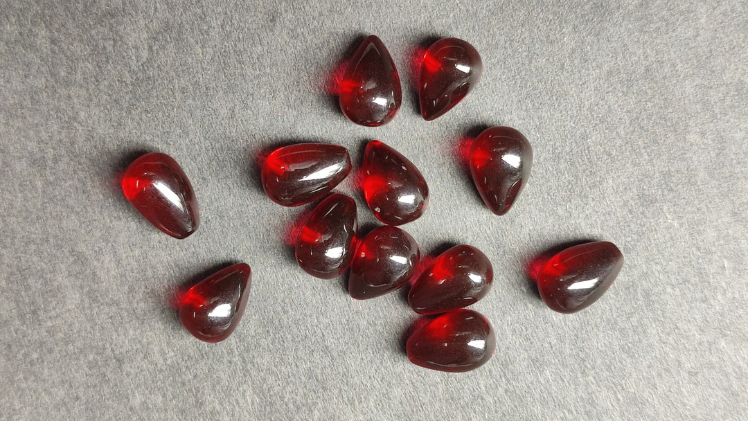 Red Glass, Hydro, 10 Piece Smooth Inverted Teardrop Briolettes Beads ...