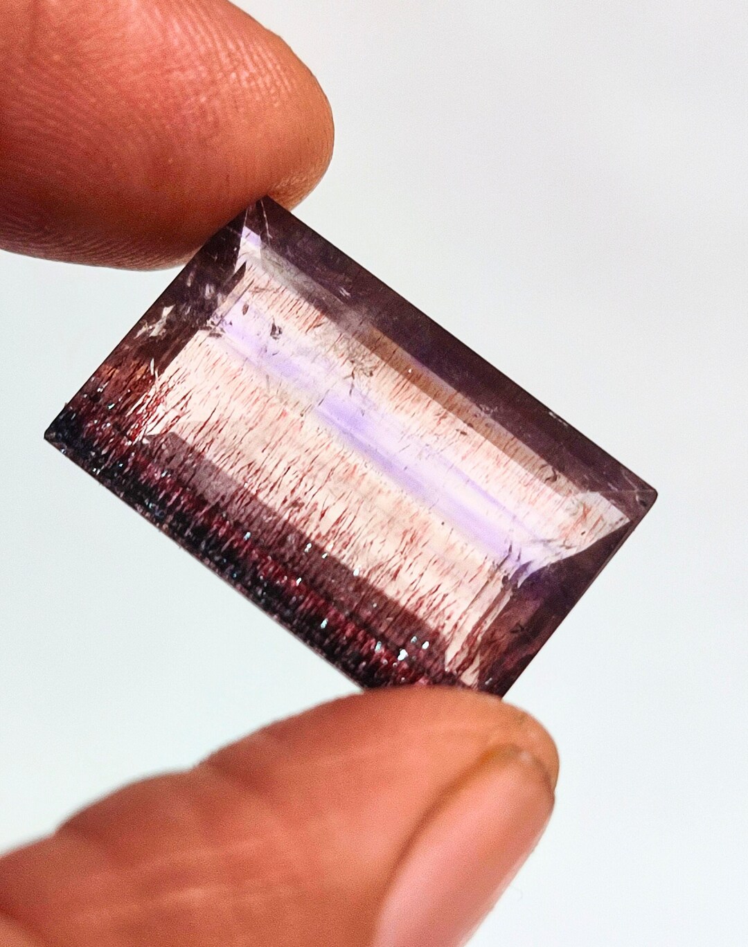 Super Seven Inclusion Quartz / Step Cut Gemstone / Size 15x22x8mm ...