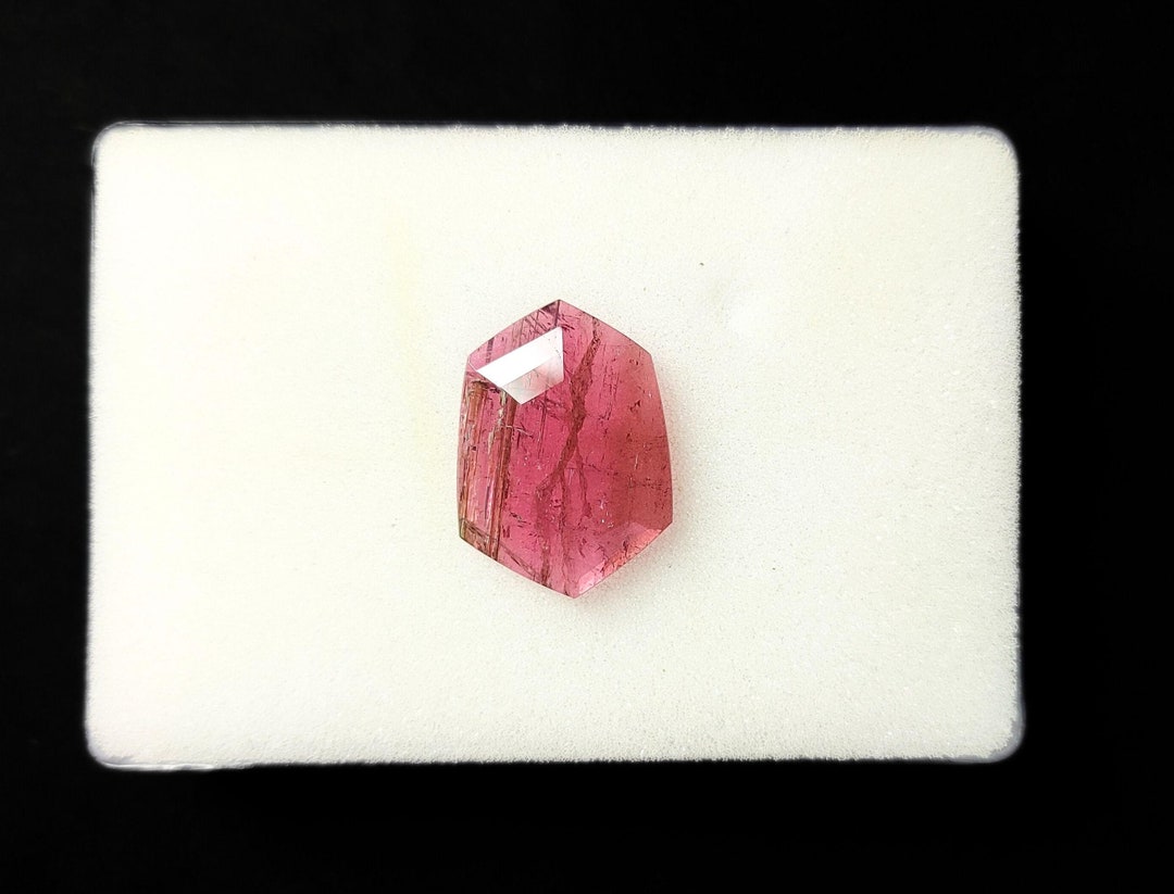 Natural Tourmaline Fancy Hexagon Shape / One Side Faceted / Semi ...