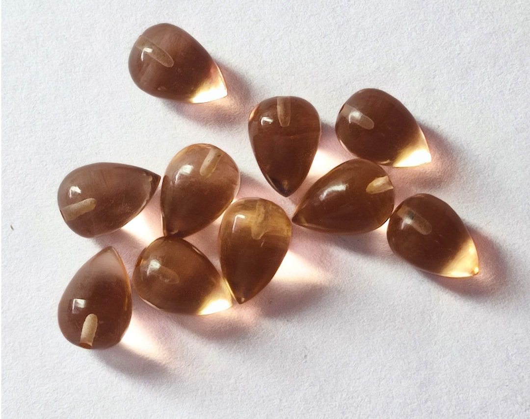 AAA Grade 10 Piece Brown Glass Smooth Inverted Teardrop Briolettes ...