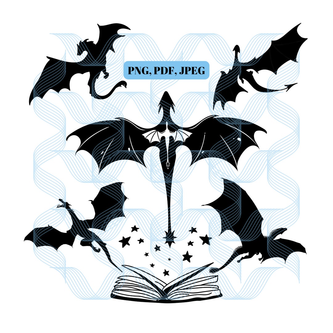 Book With Dragons, PNG, JPEG, PDF, Instant Download, Fourth Wing, Tairn ...