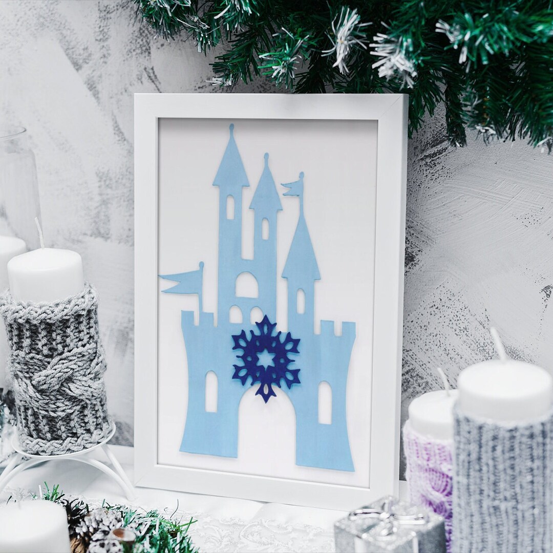 Blue Ice Princess Inspired Castle With a Dark Blue Snowflake Accent ...