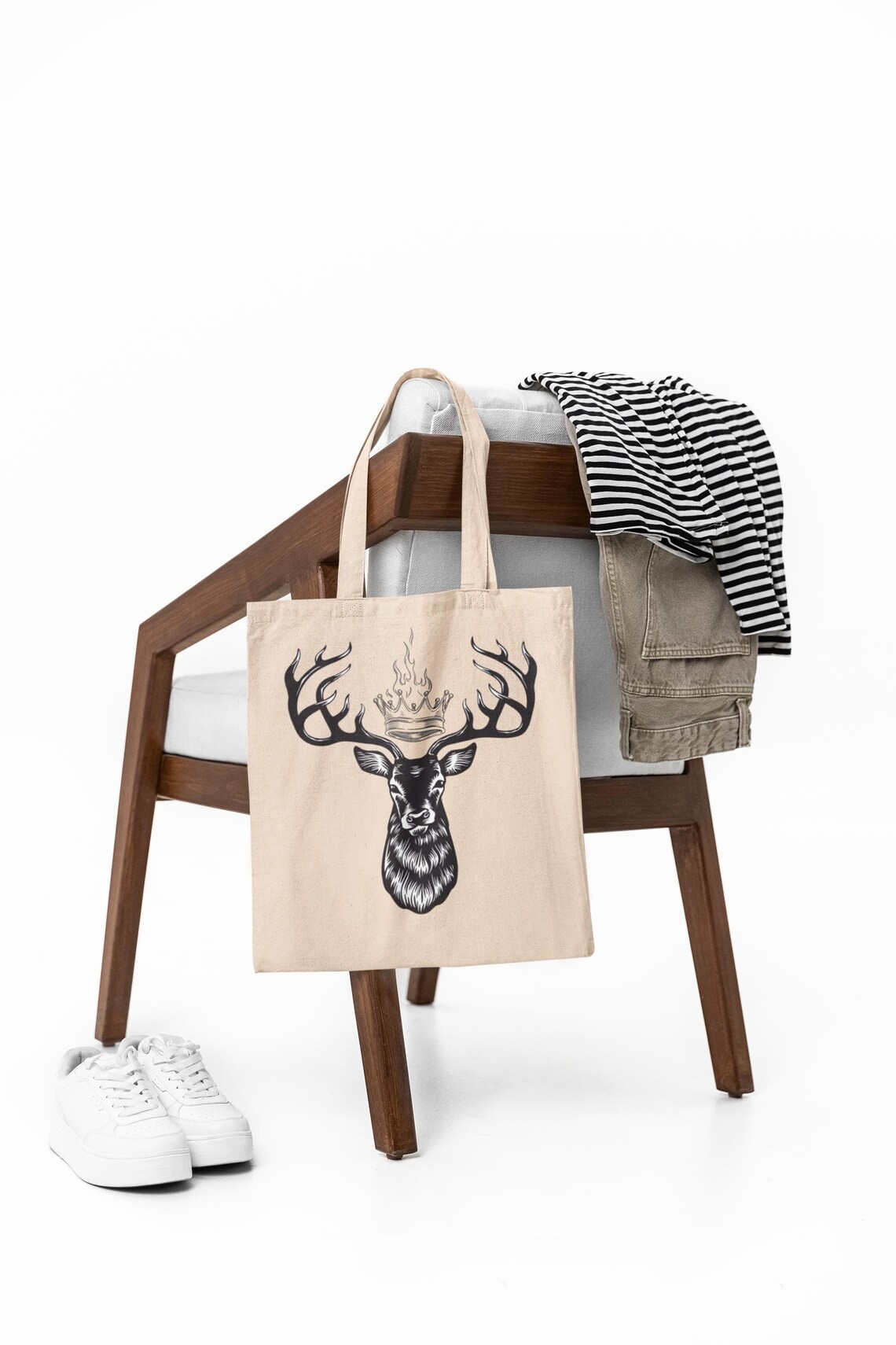 Stag With Crown and Fire, Throne of Glass, Svg, Png, Jpeg, Pdf, Instant ...