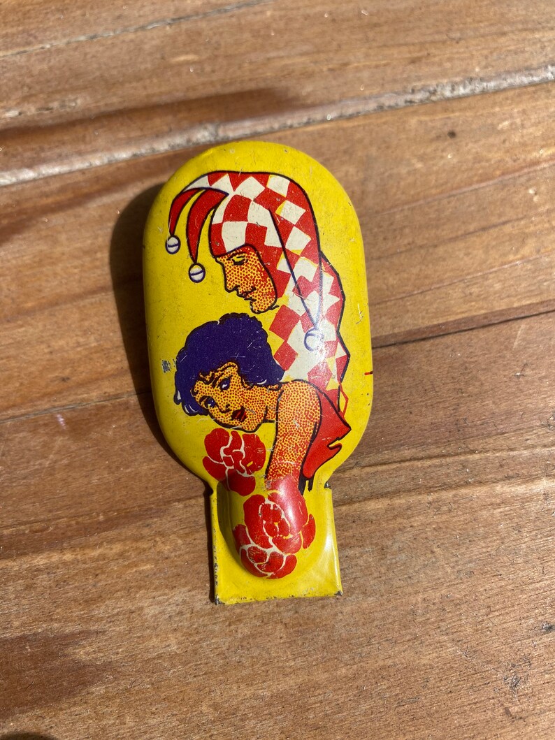 Vintage 1940s Circus Tin Toy CLICKER Yellow in Color Made in - Etsy