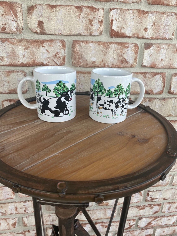 Super Cute Set Of 2 Vintage Cow Farm Coffee Mugs | Etsy