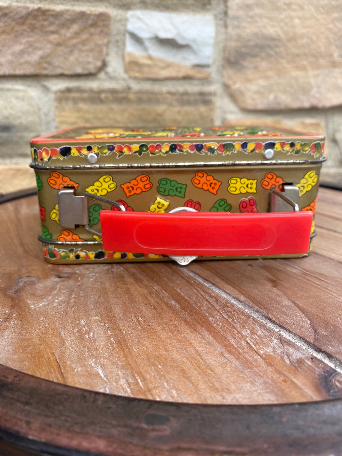 Vintage 1990s Harbo Gold-bear Tin Container With Handle - Etsy