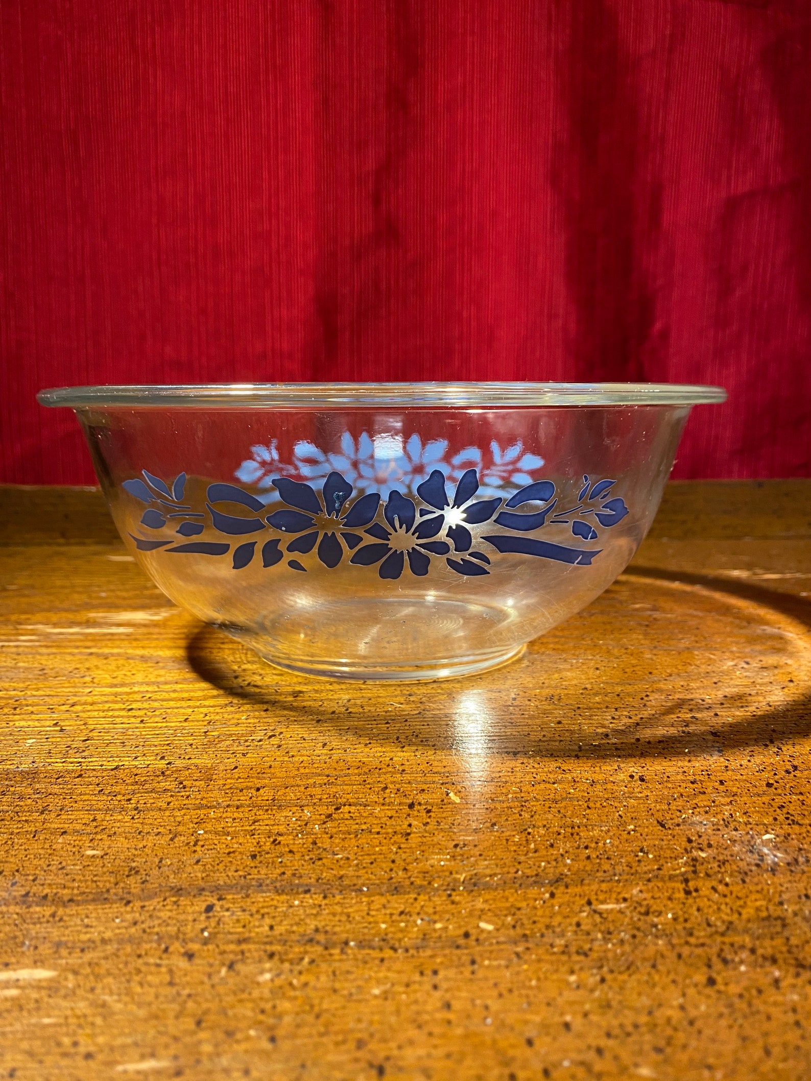 1970s Vintage Pyrex Blue Flower Ribbon Bowl 323 - Etsy