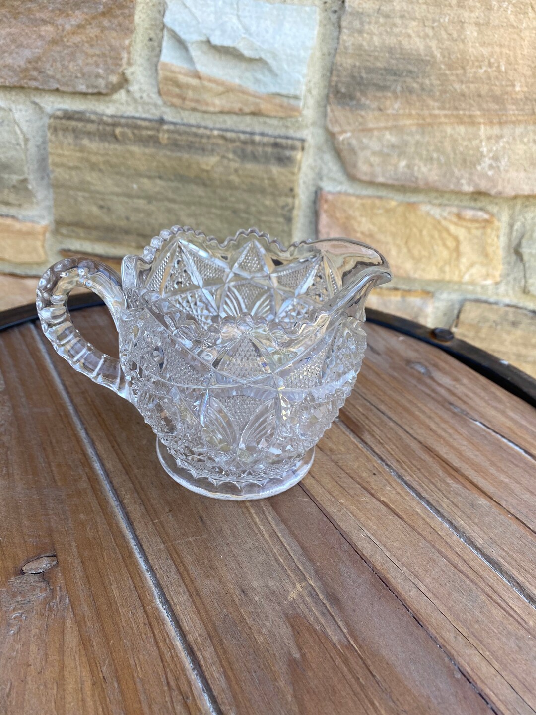 Vintage Highly Reflective Cut Crystal Creamer - Etsy