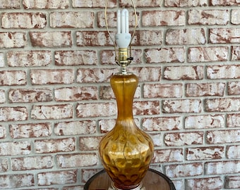 Amber Glass Lamp - Etsy