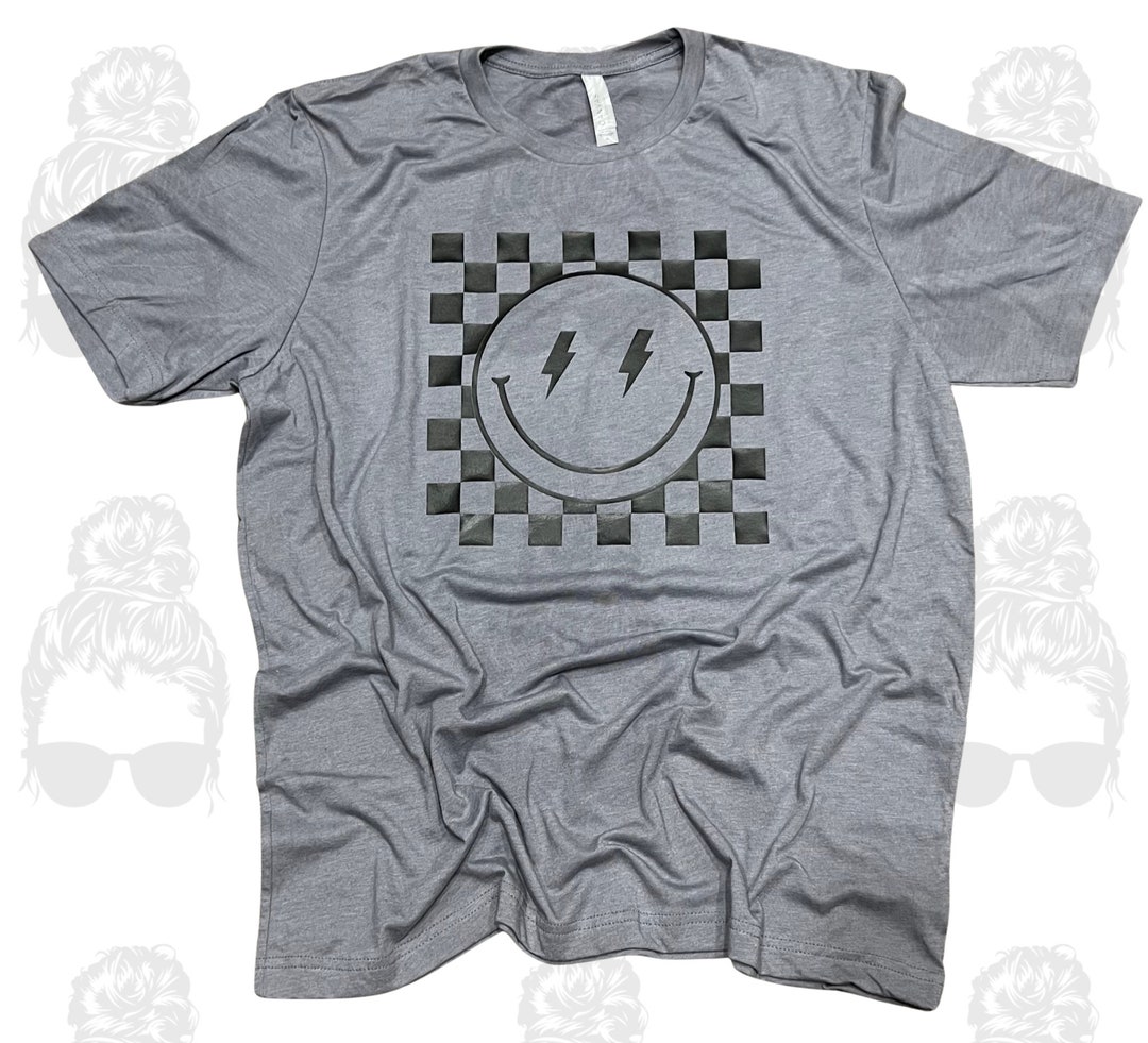 Smiley Shirt Smile Graphic Tee Positive Shirt Plaid Smile - Etsy