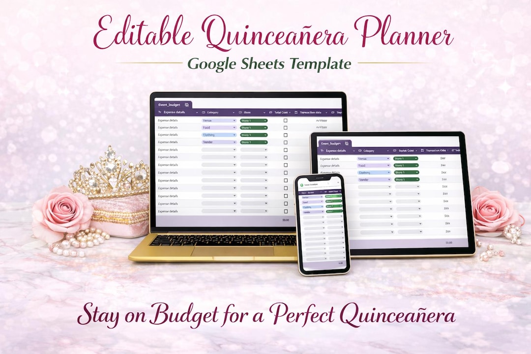 Quinceañera Budget Template - Etsy