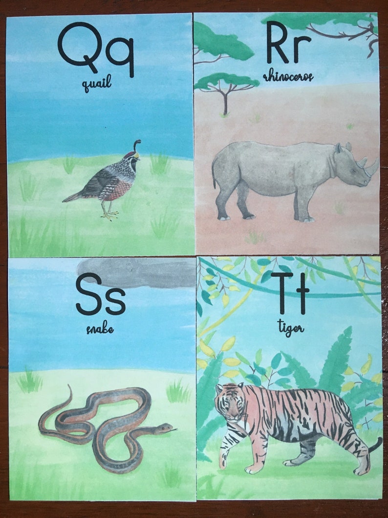 Animal Alphabet Cards Charlotte Mason Pre-k Homeschool | Etsy