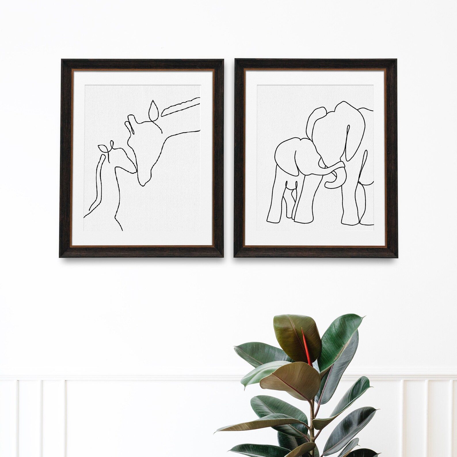 Minimal Water Color Line Drawing -elephant Nursery Art- Art Printable ...
