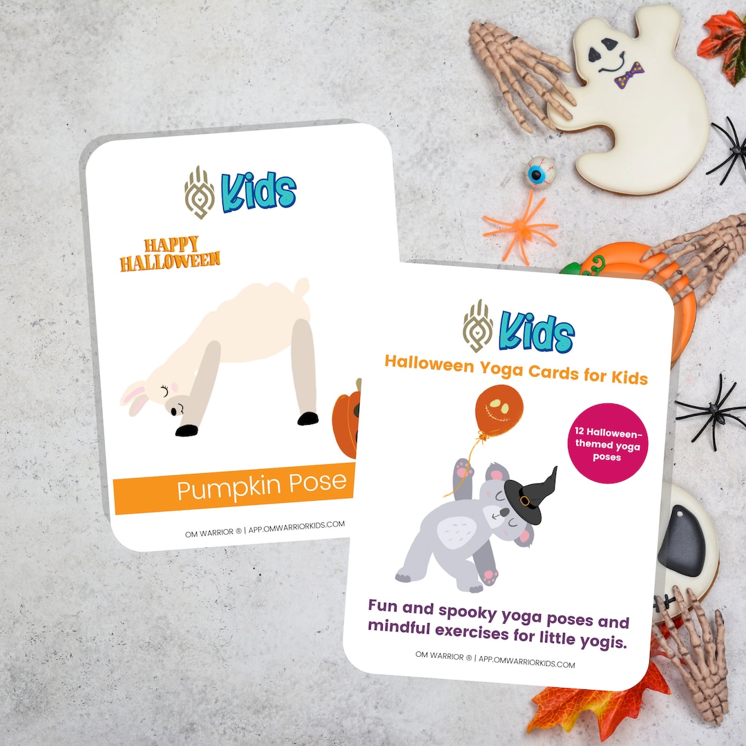 Halloween Yoga Cards for Kids: Mindful Poses (PDF Download) - Etsy