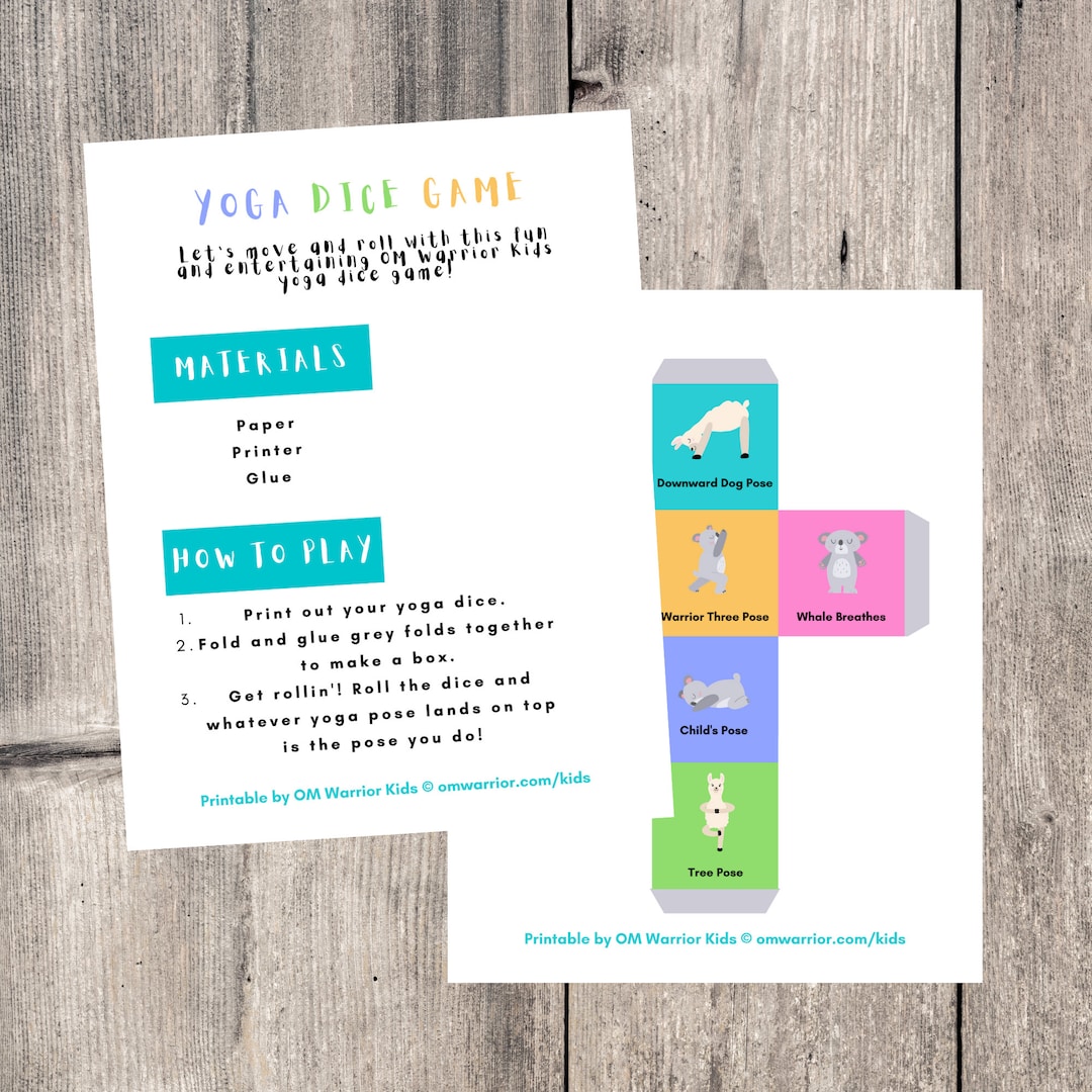 Kids Yoga Dice Game: Fun Poses Activity (PDF Printable) - Etsy
