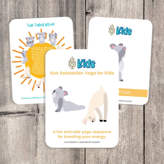Sun Salutation Yoga Cards for Kids PLUS Poster Fun and Safe | Etsy