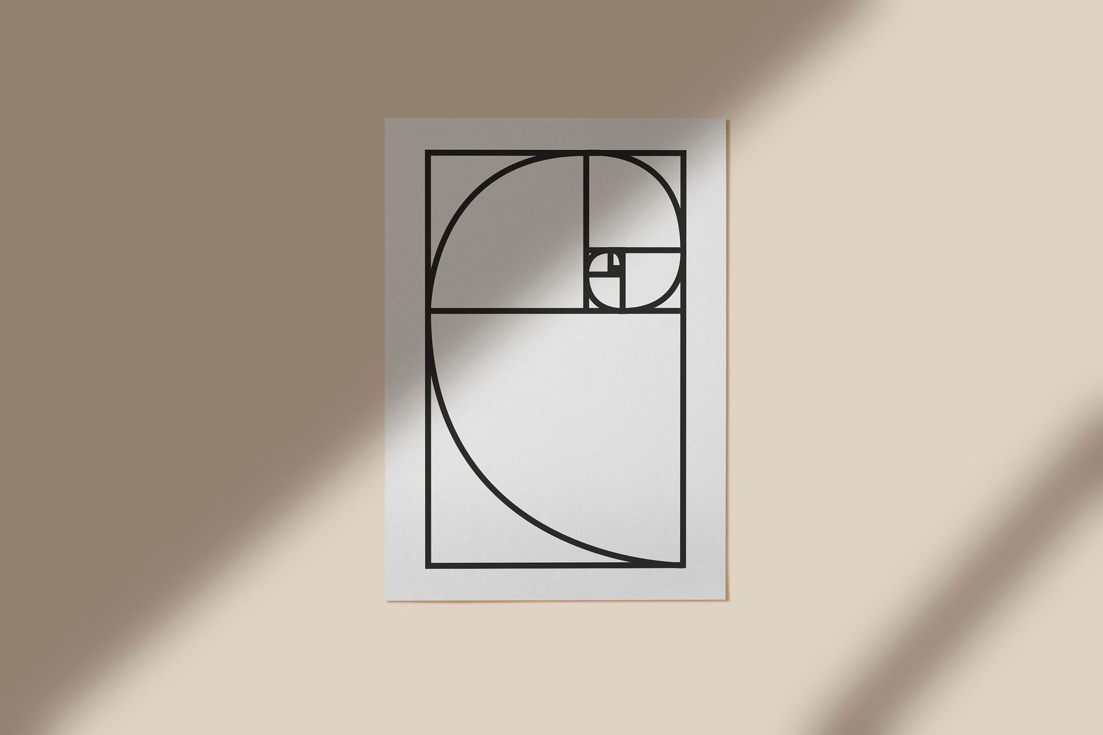 Golden Ratio Fibonacci Printable, Line Art Printable Scandinavian Print ...