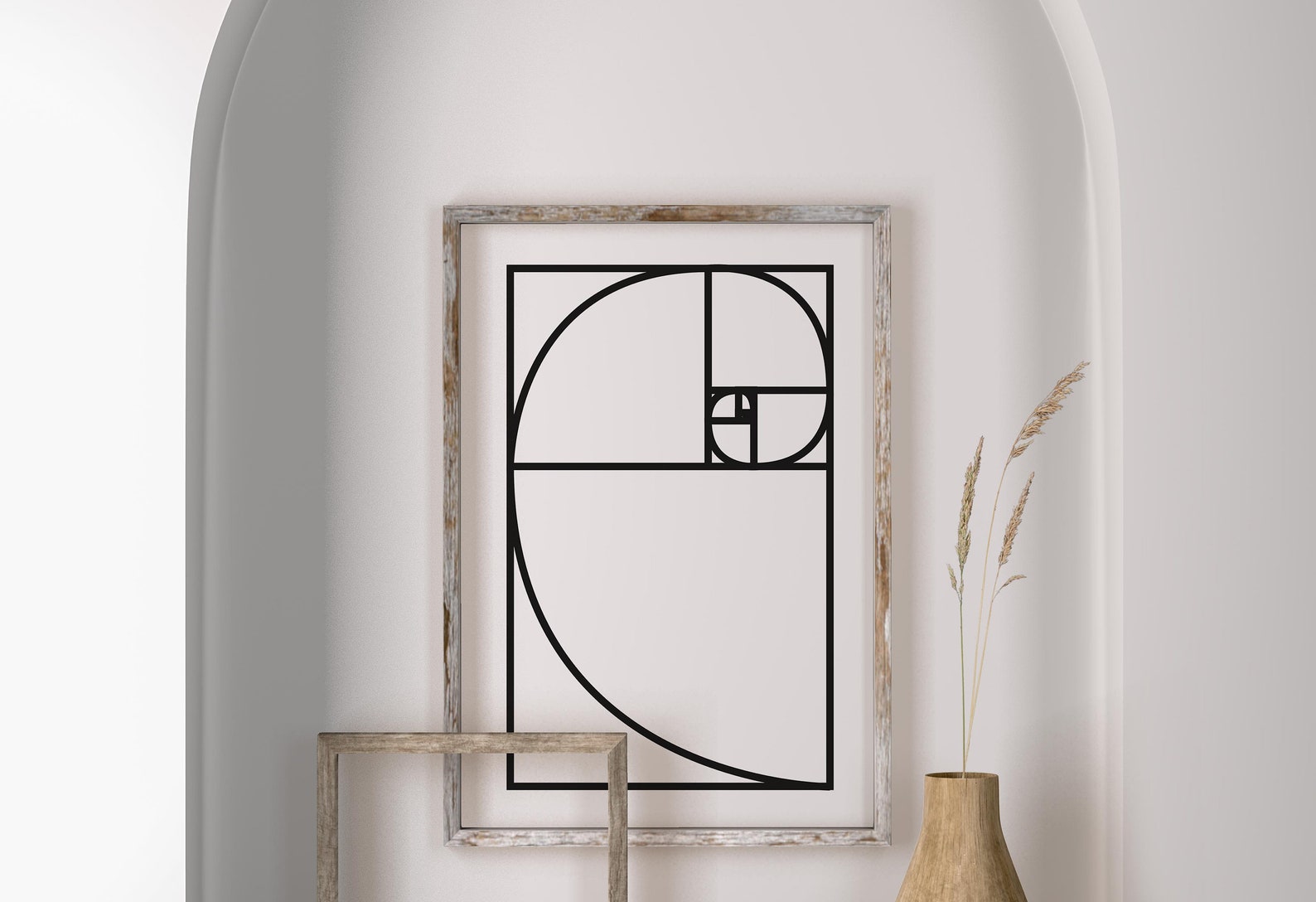 Golden Ratio Fibonacci Printable, Line Art Printable Scandinavian Print ...