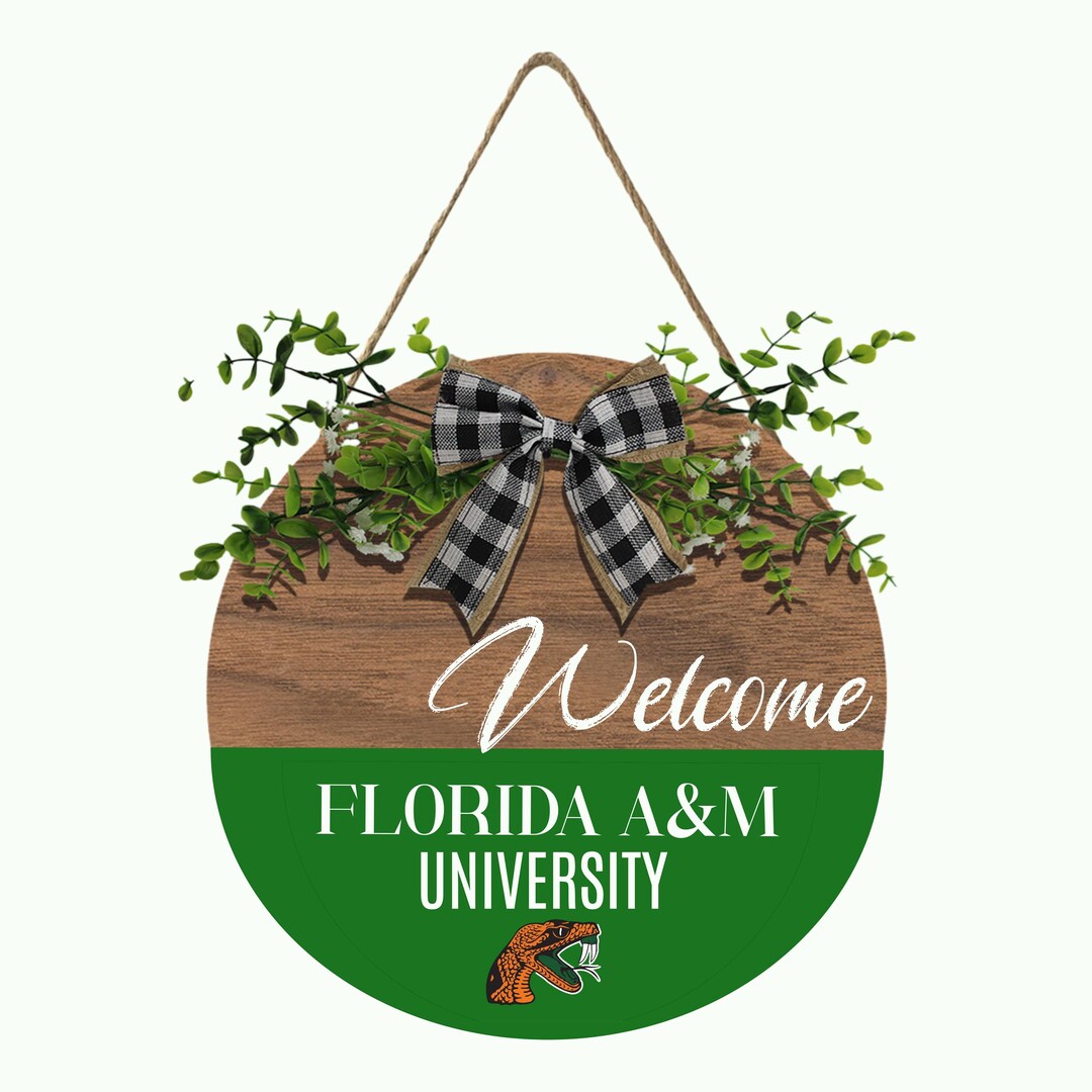 Personalized FAMU Wooden Hanging Sign Florida A&M University Wreath ...