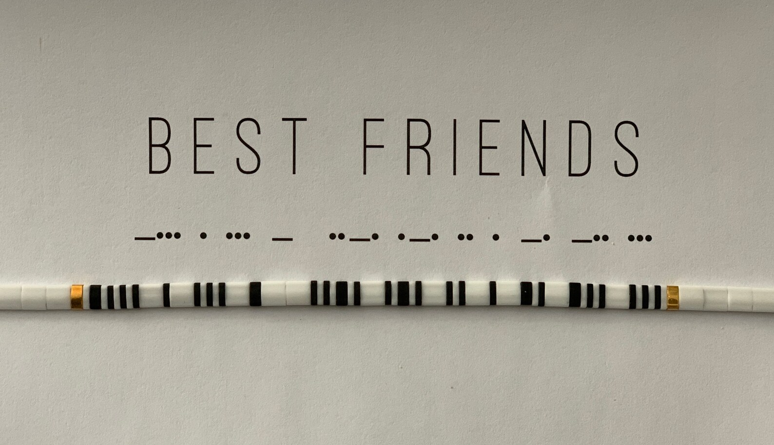 Morse Code Best Friends Tila Bead Bracelet / Stretchy/ | Etsy