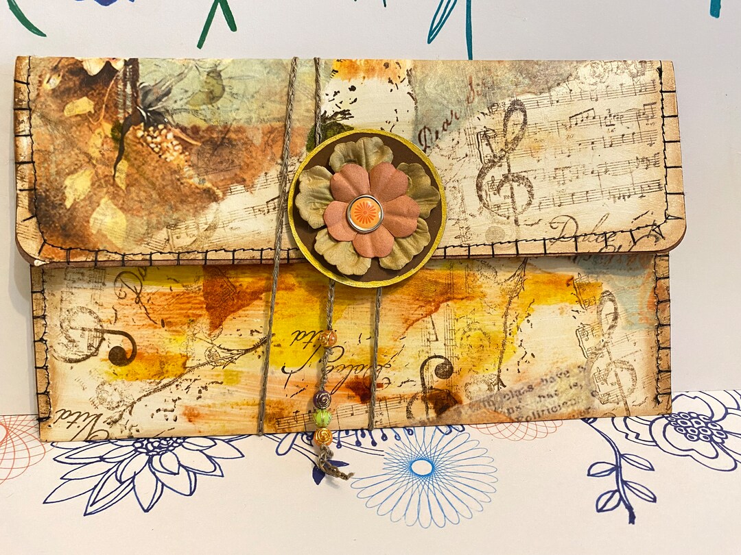 Original Handmade Eccentric Envelope, Creation of Background Cardstock ...