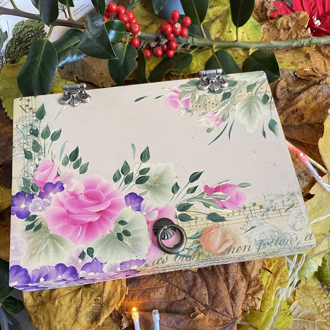 Wooden Book Box Hand Painted Onestroke Decorative Painting - Etsy