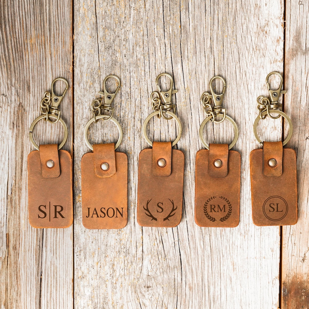 Custom Handwriting Keychain, Genuine Leather Keychain, Personalized ...
