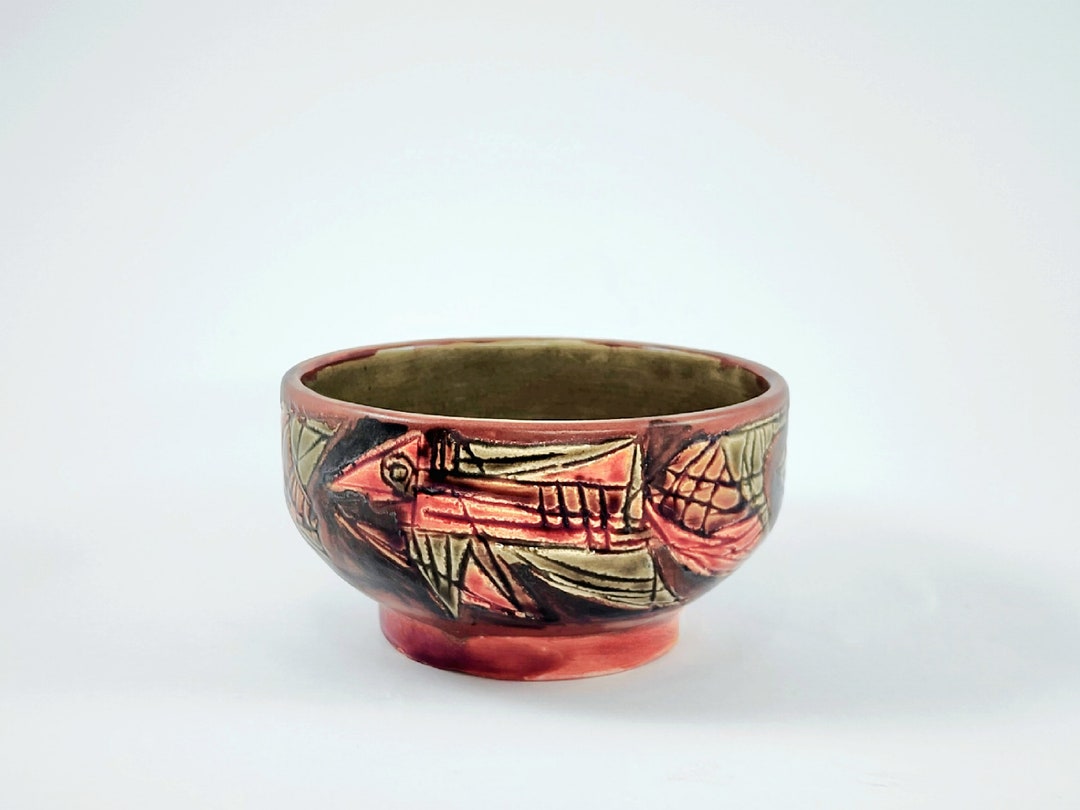 Vintage Israeli Handmade Studio Pottery Art Avraham Gofer Decorative ...