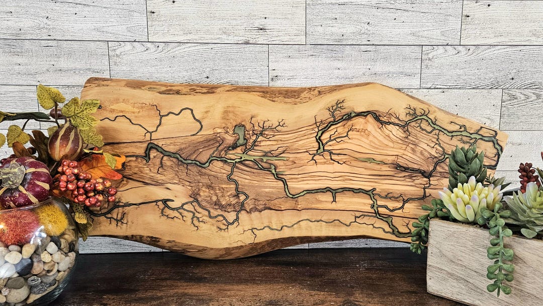 Fractal Wood Burning Live Edge, Ethically Sourced, Italian Olive Wood ...
