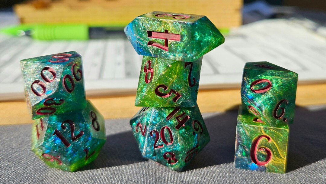 Gemstone Forest Polyhedral Dice Set of 7 - Etsy