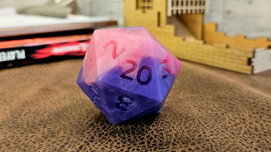 45mm Squishy Bisexual D20, Bi Pride Dice - Etsy
