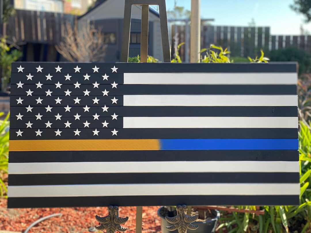 Thin Blue Line Wooden Flag, Dispatchers, Law Enforcement, American - Etsy