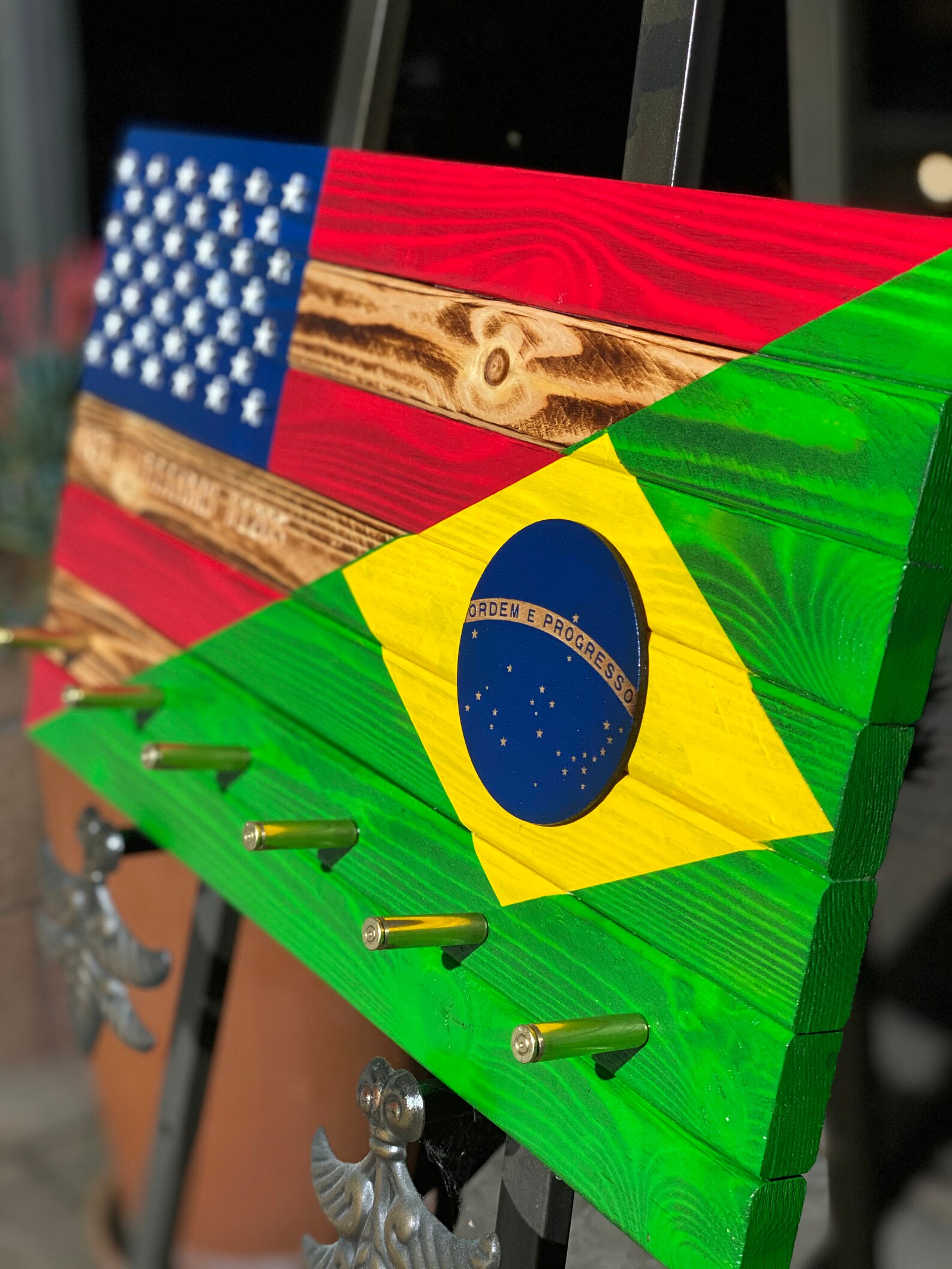 Custom Split Flags With Thin Blue Line, Brazil, Trinidad & Tobago ...