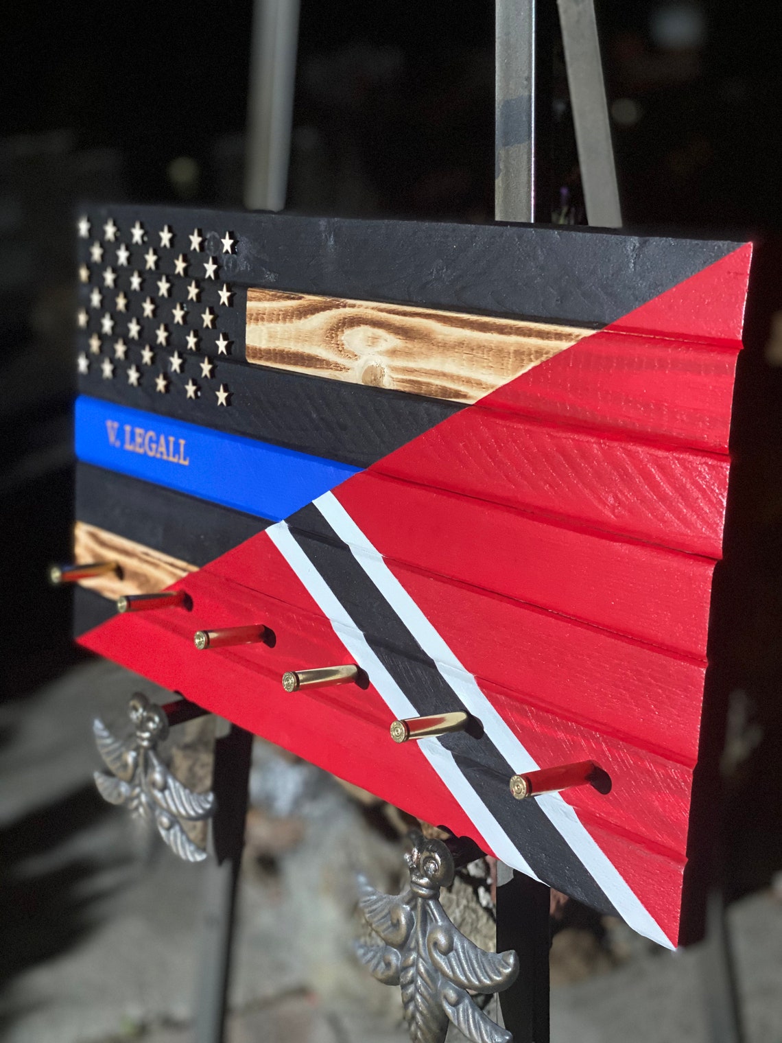 Custom Split Flags With Thin Blue Line, Brazil, Trinidad & Tobago ...