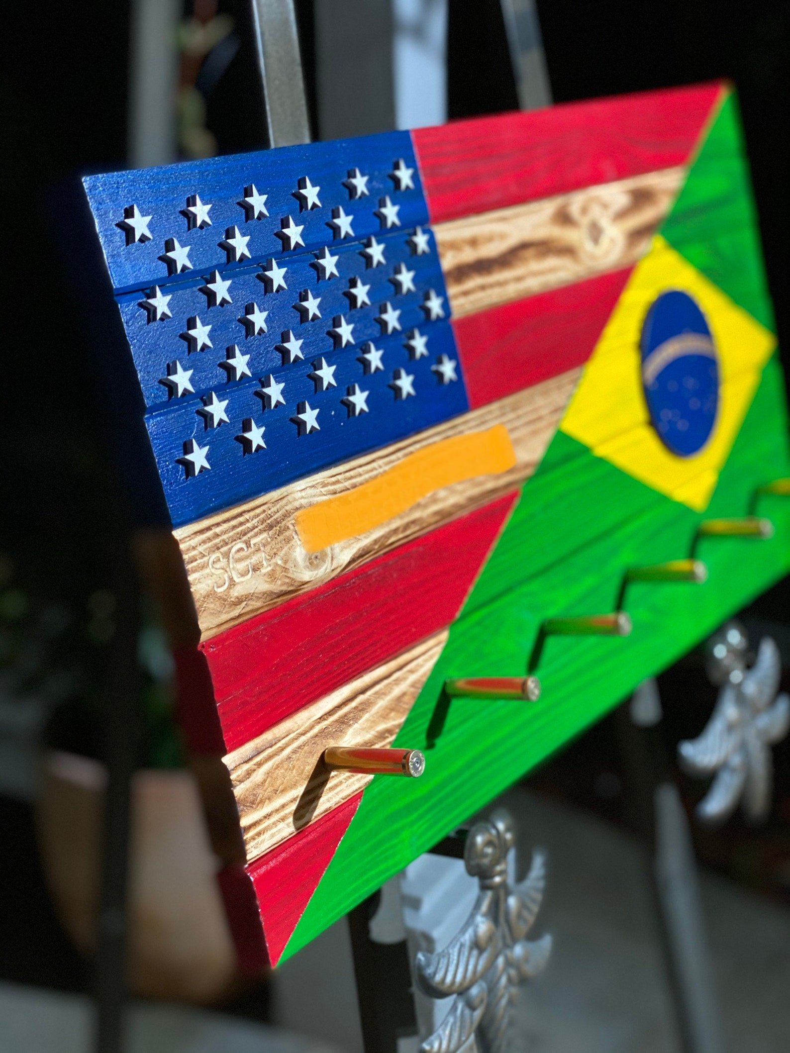 Custom Split Flags With Thin Blue Line, Brazil, Trinidad & Tobago ...