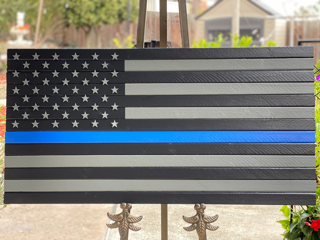 Wooden Thin Blue Line, Thin Red Line, USMC Flags - Etsy