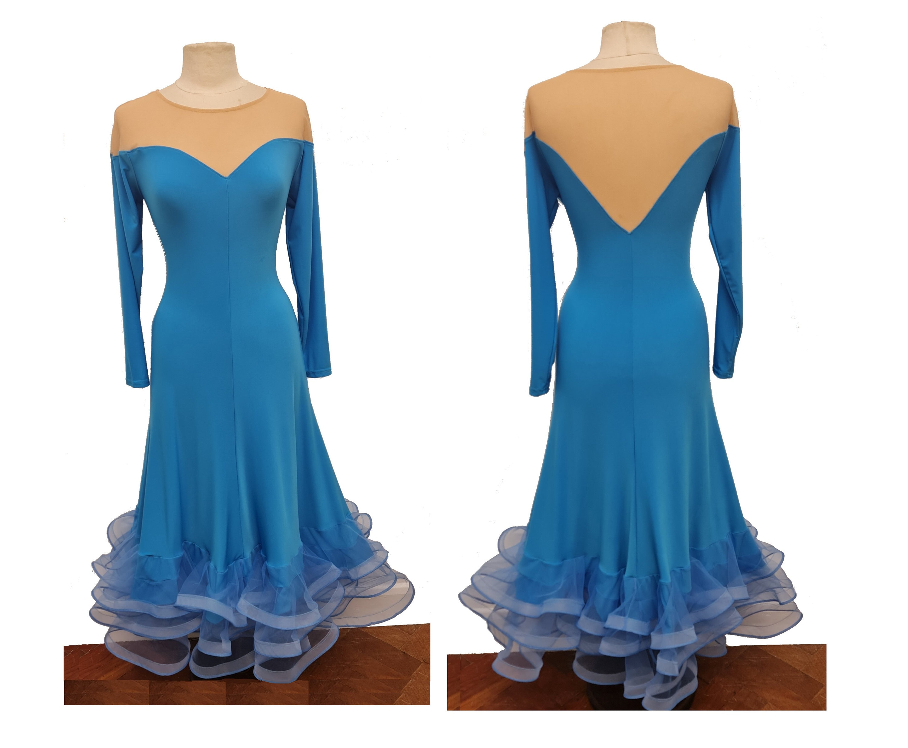 DR187FM Perfecto Ballroom Dress With Flesh Mesh - Etsy