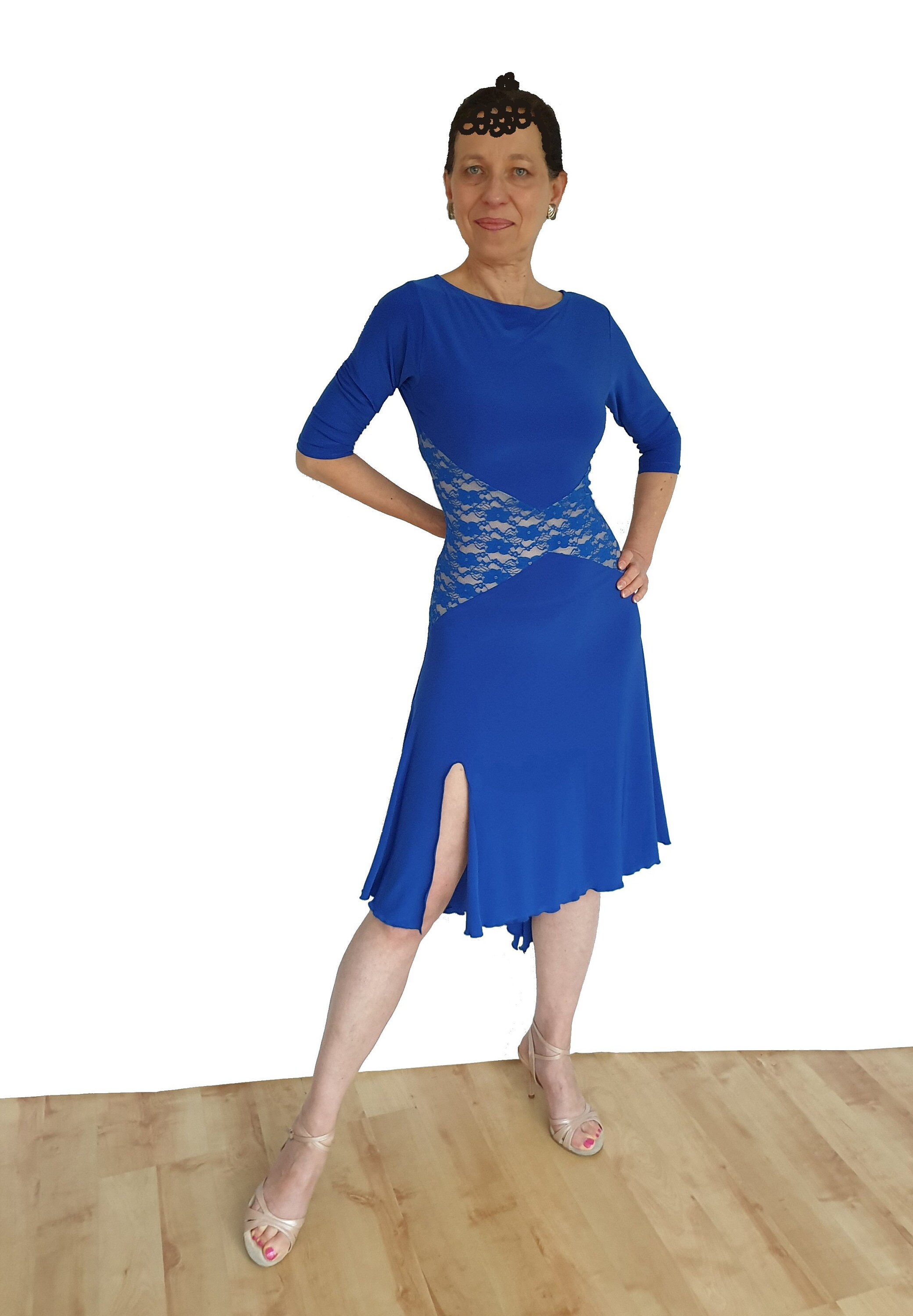 DR277 Tango Dress With Lace Waist and Two Slits - Etsy