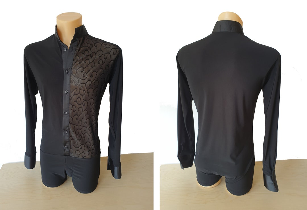 MS282 Stretchy Asymmetrical Design Latin Shirt Built on Shorts - Etsy