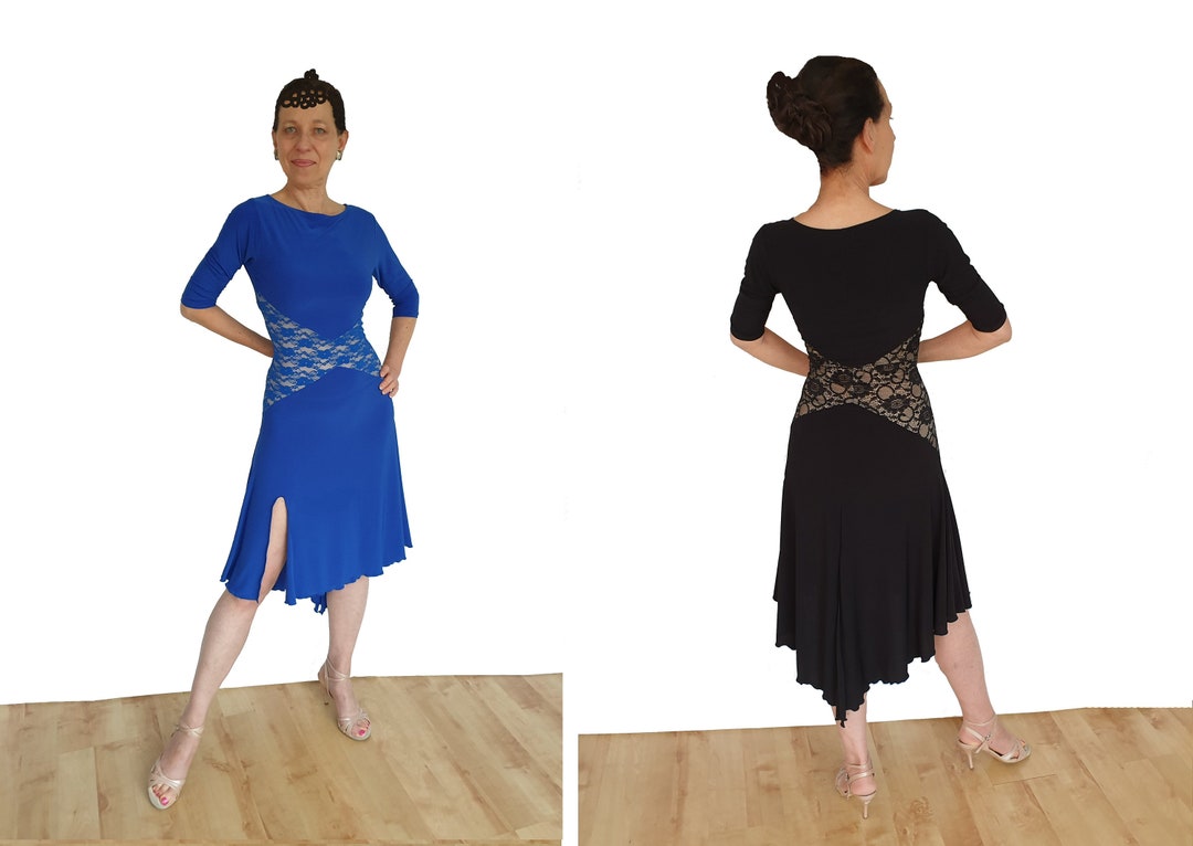 DR277 Tango Dress With Lace Waist and Two Slits - Etsy