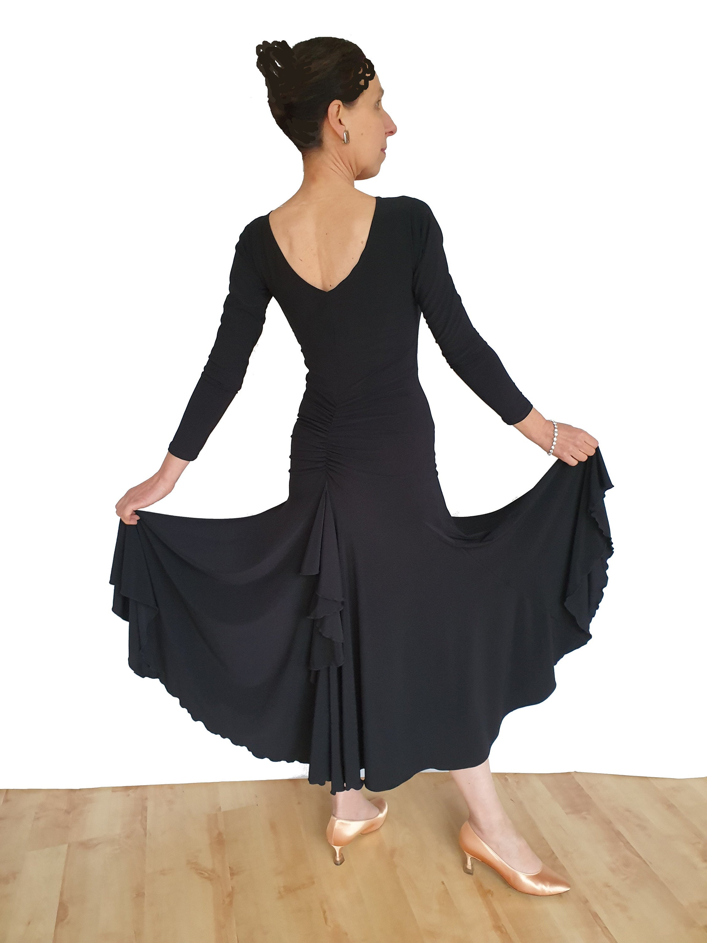 DR251 Back Frill and Ruching Ballroom Dress - Various Colours - Etsy
