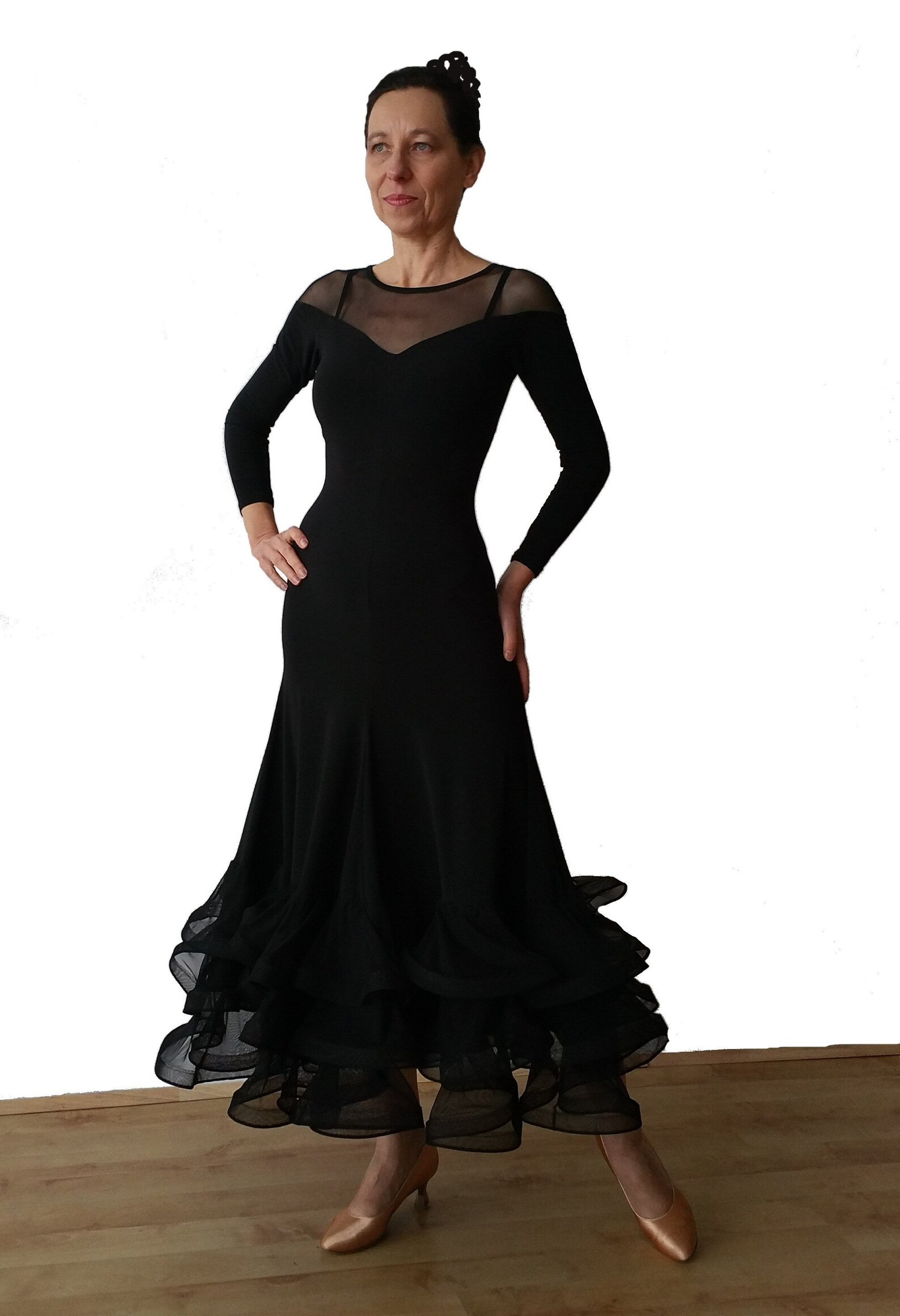 DR187N Perfecto Ballroom Dress With Mesh - Etsy